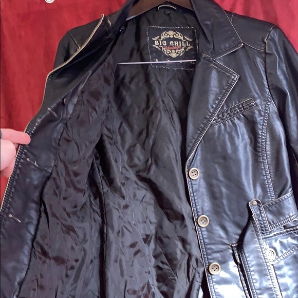 Big Chill | Jackets & Coats | Vintage Black Faux Leather Tie Waist ...